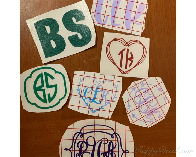 Custom Monogram Car Decal - Personalized Initial Letter Vinyl Yeti ...