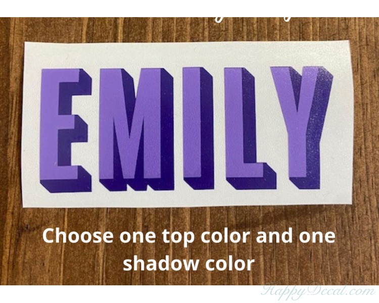 Two Color Monogram Name Sticker - Custom Monogram Wall Helmet Car Sticker