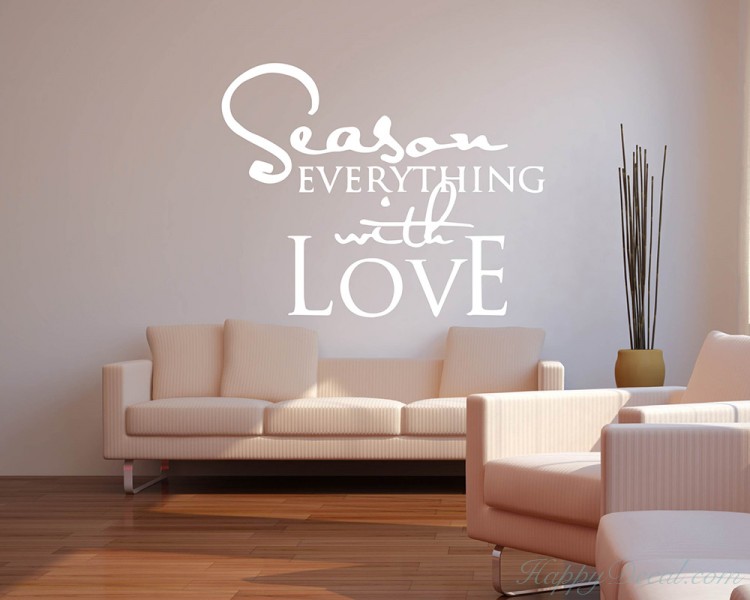 Quotes - Season Everything With Love Motivational Quote Wall Stickers ...