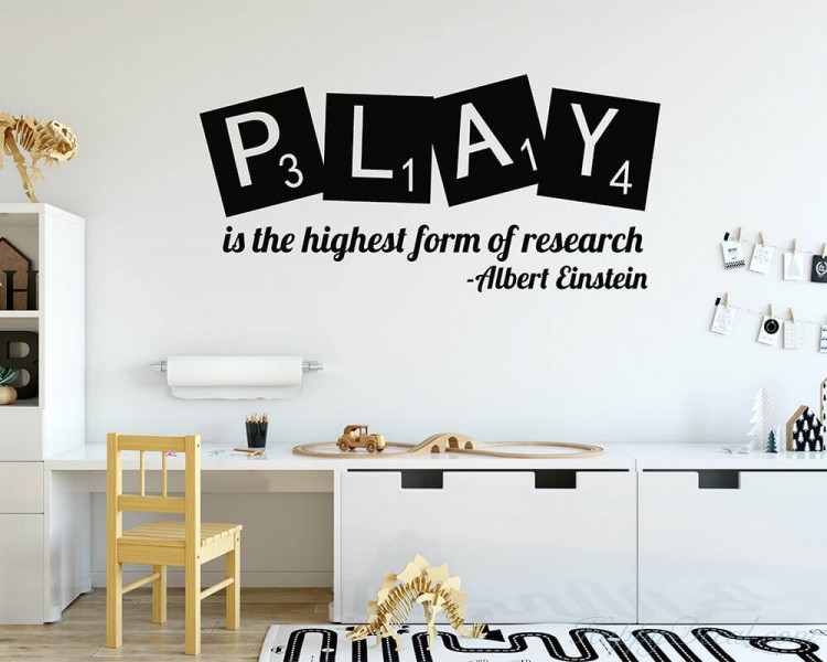 Play is the highest form of research- Albert Einstein Quote Wall Decal