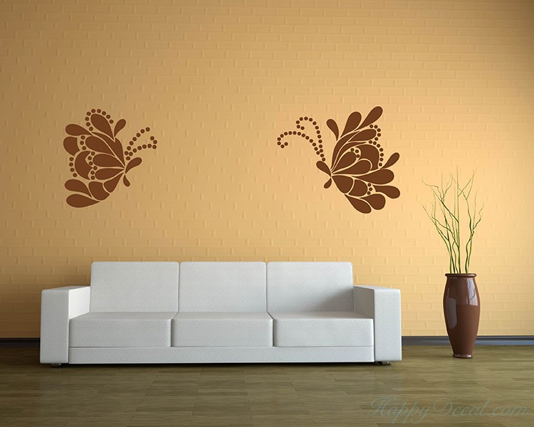 A Pair of Beautiful Butterflies Vinyl Decals