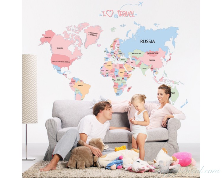 Large World Map Posters For Kids Wall Geography Educational Posters ...