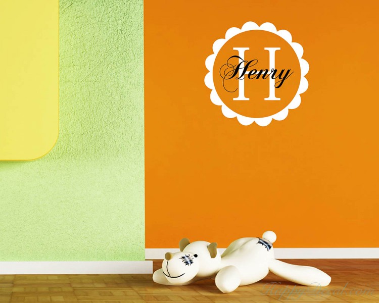 Customized Name with Circle Frame Wall Decal For Nursery & Kids