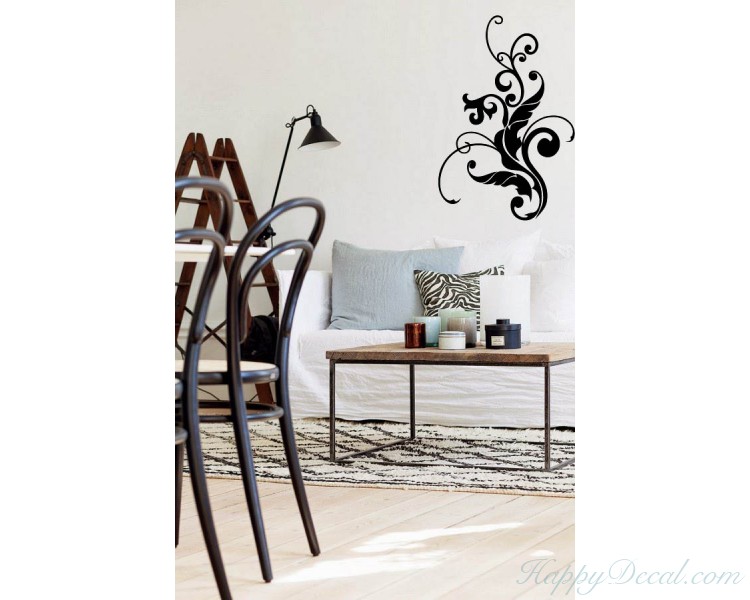 Beautiful Floral Vines Vinyl Decals Modern Wall Art