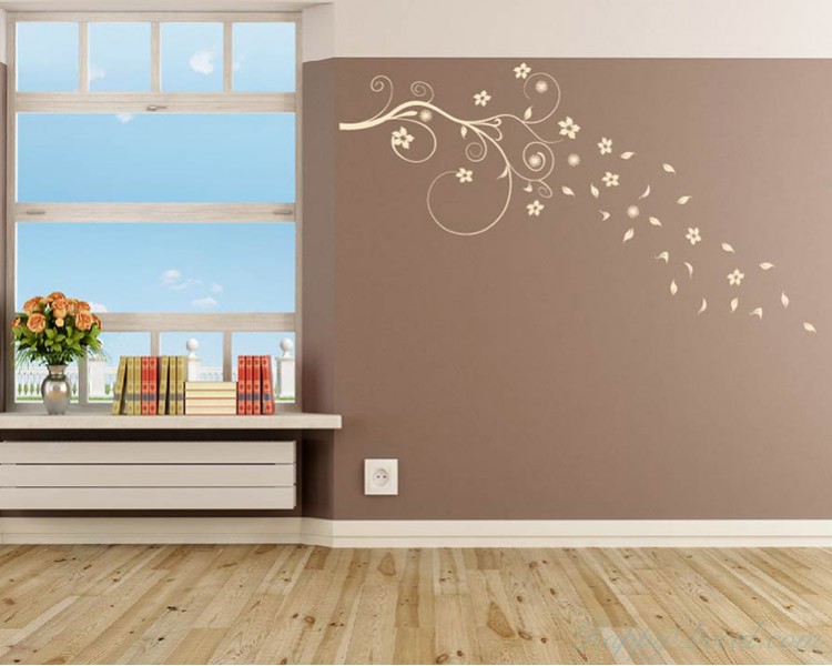 Beautiful Vines with Leaves Vinyl Decals Modern Wall Art