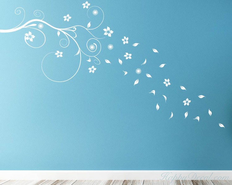 Beautiful Vines with Leaves Vinyl Decals Modern Wall Art