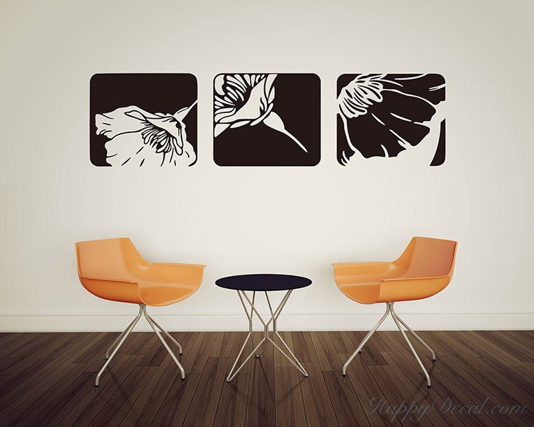 Flower Frame Vinyl Decals Modern Wall Art