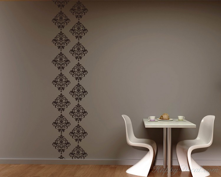 Damask Wall Pattern Decal Modern Vinyl Art Stickers