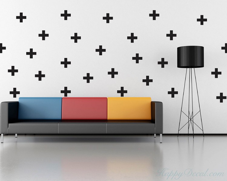 Cross Pattern Wall Decal Nursery Modern Vinyl Sticker