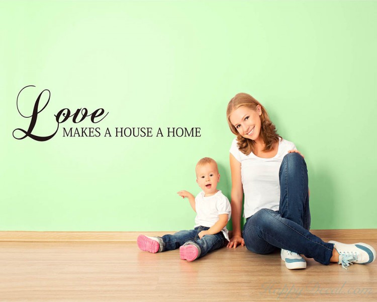 Love Makes a House a Home Quotes Wall Decal Love Vinyl Art Stickers