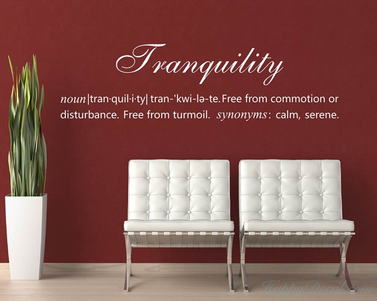 Tranquility Definition Quotes Wall Decal Definition Vinyl Art Stickers