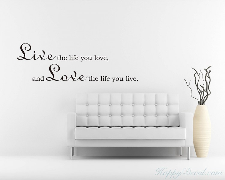 Live the Life Quotes Wall Decal Motivational Vinyl Art Stickers