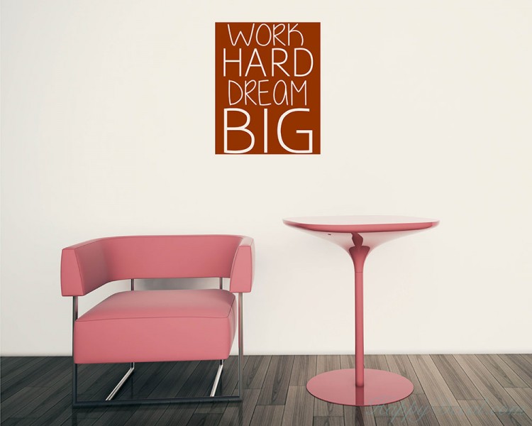 Work Hard Quotes Wall Decal Motivational Vinyl Art Stickers