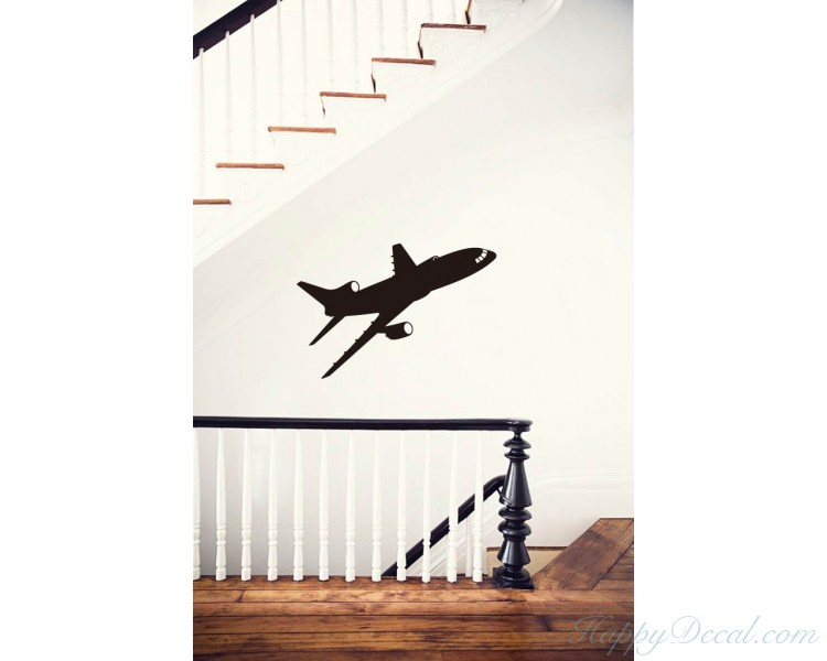 Airplane Vinyl Decals Silhouette Modern Wall Art Sticker