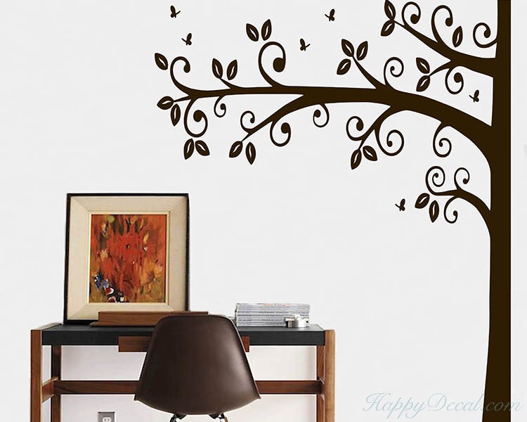 Tall Half Tree Wall Decal - Nursery Vinyl Tree Art Stickers