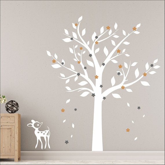 Nursery Tree Decal with Deer