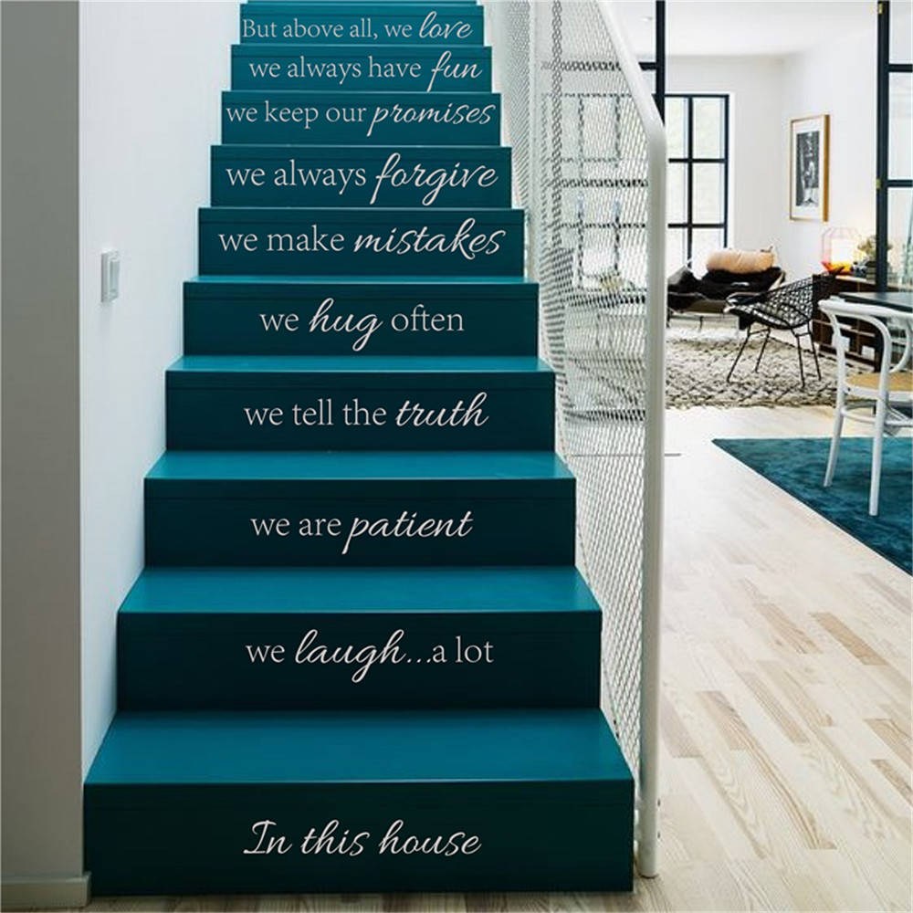 Vinyl Stair Decals - In This House We Do Quote Decals for Staircase ...