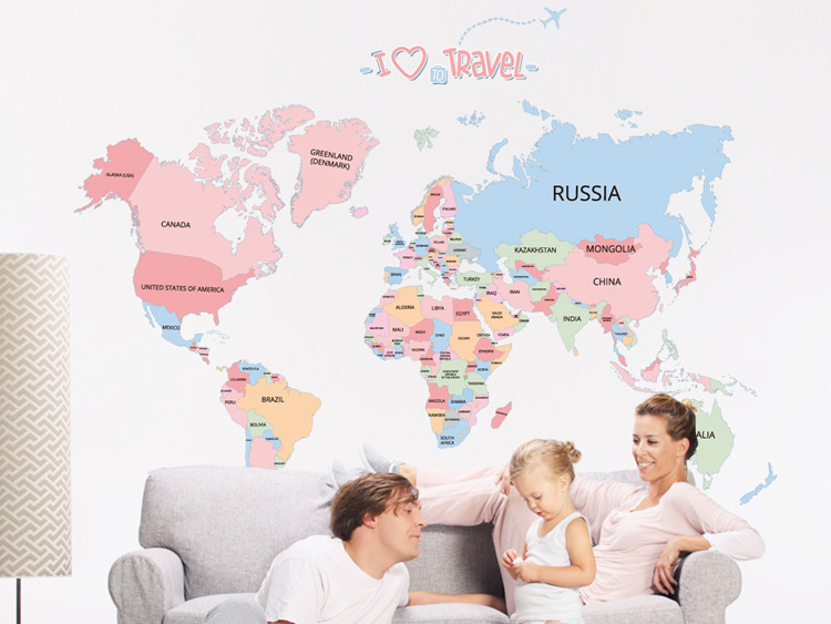 Large World Map Posters For Kids Wall Geography Educational Posters ...